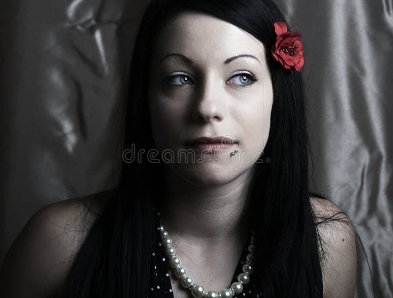 Stunning Alternative Brunette Woman Stock Photo - Image of wistful ...