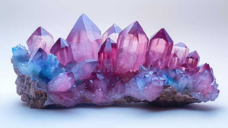 Stunning Amethyst and Blue Quartz Crystal Cluster - Generative Ai Stock ...