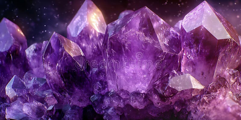 Stunning Amethyst Crystal Cluster Background Stock Illustration ...