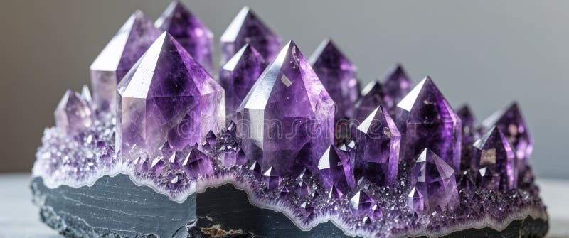 Stunning Amethyst Geode Crystal Cluster with Purple Points on Slate ...
