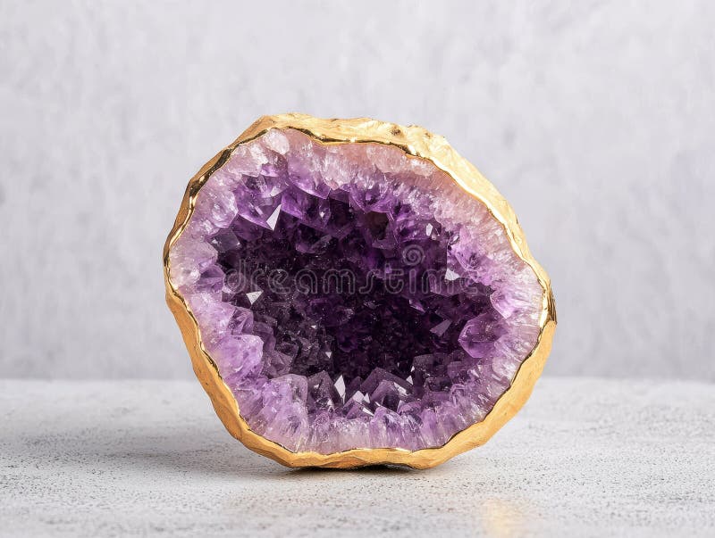Stunning Amethyst Geode Crystal Cluster Stock Illustration ...