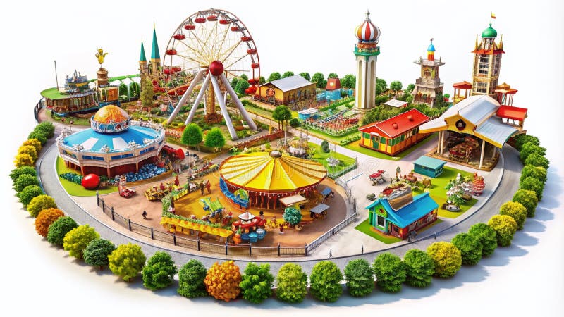 Stunning Amusement Park Attractions Diverse Rides Games and Elements ...