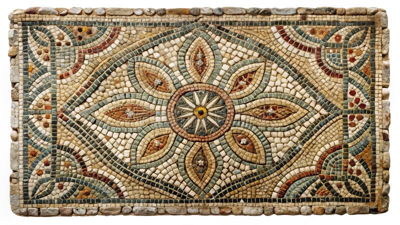Stunning Ancient Roman Mosaic Tile Pattern with Transparent Background ...