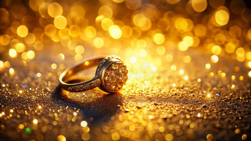 Stunning Animated Gold Ring with Sparkling Particles a Luxurious ...