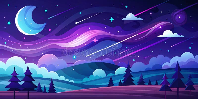 Stunning Animated Night Wind Scene a Looping Weather Video Background ...