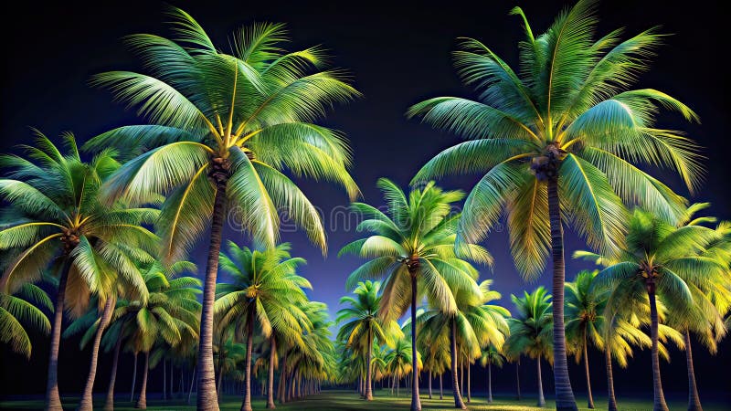 Stunning Animated Palm Trees in Low Light Photorealistic Alpha Channel ...