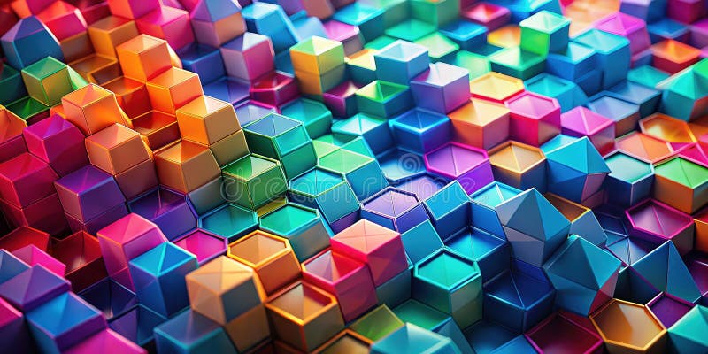 Stunning Animated Tessellated Polygons a Looping Visual Feast of Bright ...