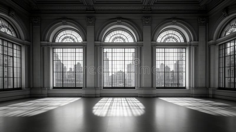 Stunning Arched Windows: Monochrome Architectural Gem Stock Image ...
