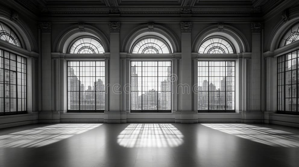 Stunning Arched Windows: Monochrome Architectural Gem Stock Image ...