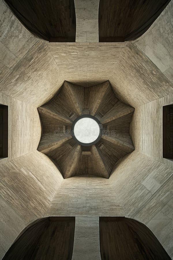 Stunning Architectural Ceiling with Geometric Patterns and Central ...