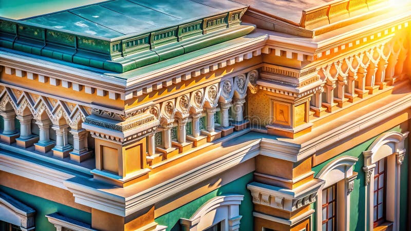 Stunning Architectural Cornice Details an Aerial Perspective on ...