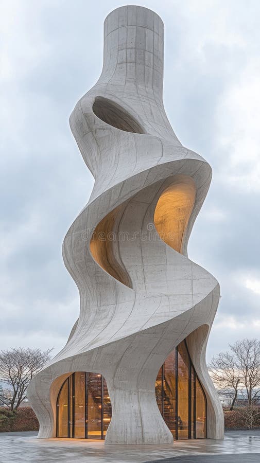 Stunning Architectural Design Featuring a Twisting Concrete Tower. this ...