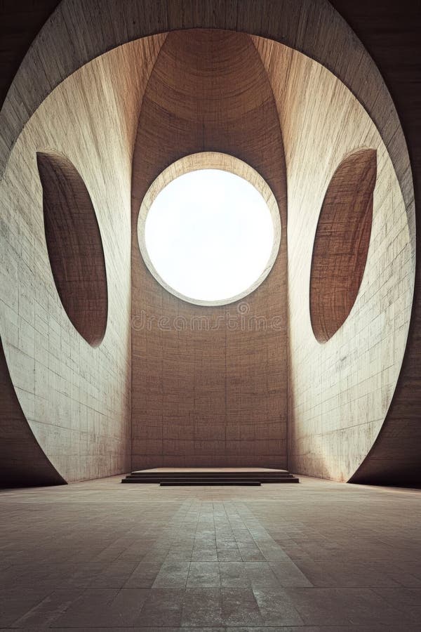 Stunning Architectural Interior with Large Circular Window and ...