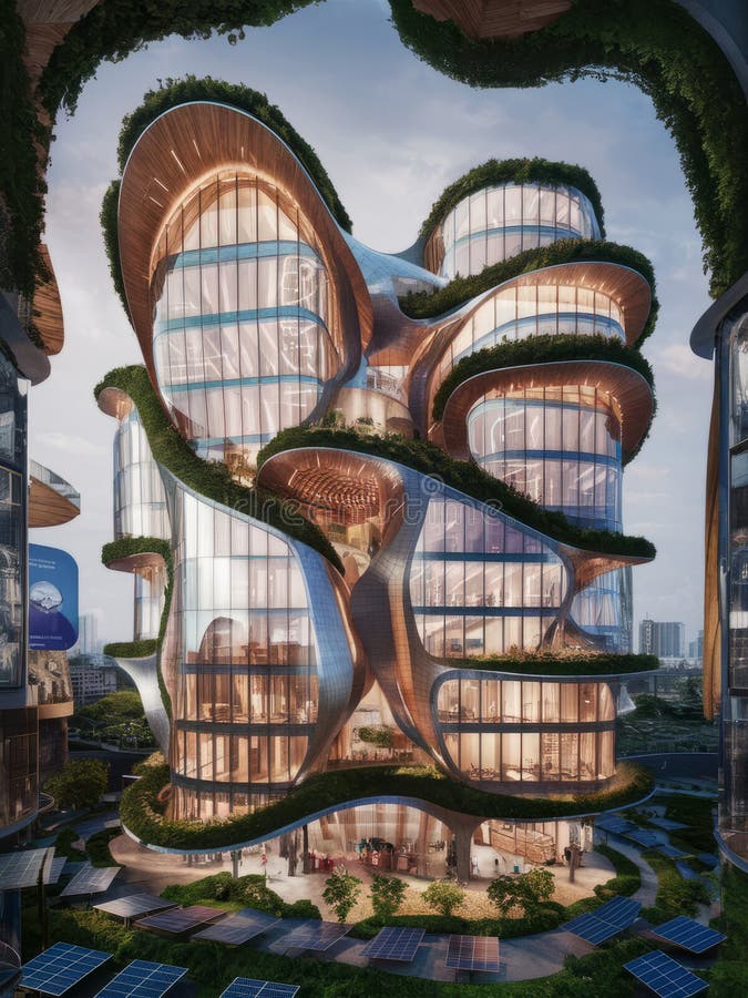 Stunning Architectural Masterpiece of a Modern Building with Organic ...