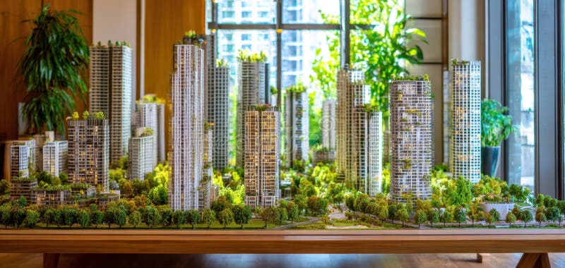 The Stunning Architectural Model of a Modern Urban Cityscape with ...