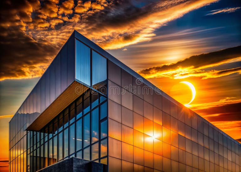Stunning Architectural Silhouette of Modern Building Against a Dramatic ...