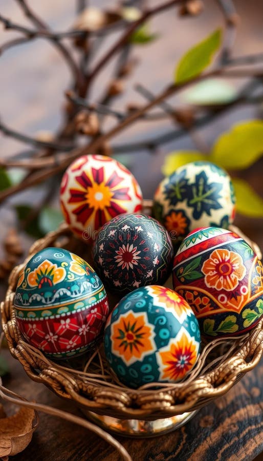 A Stunning Arrangement of Elaborately Decorated Easter Eggs Featuring ...