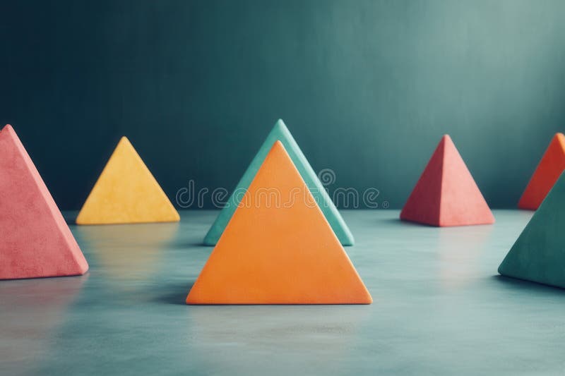 A Captivating Display of Colorful Pyramids in a Minimalist Setting with ...