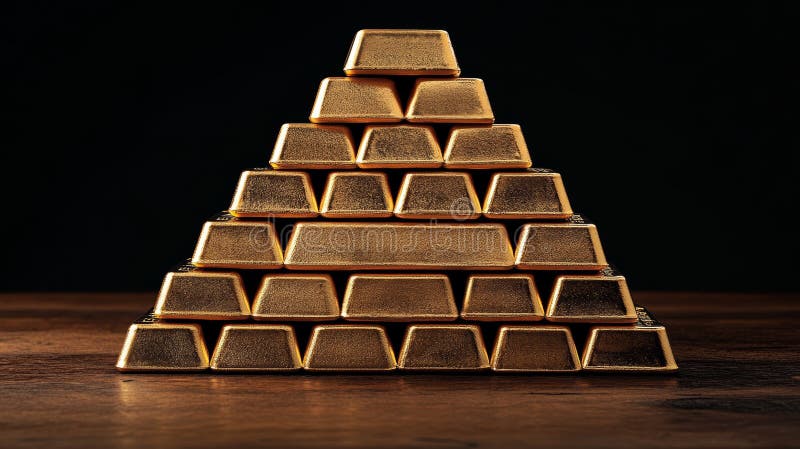A Stunning Arrangement of Gold Bars Stacked in a Pyramid Shape ...