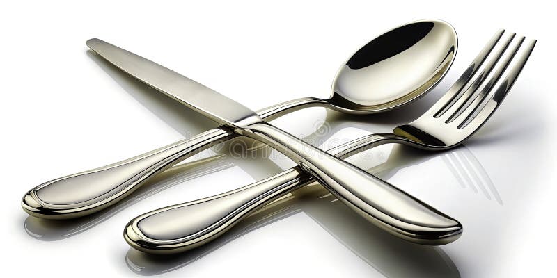 A Stunning Arrangement of Polished Silverware: Fork, Spoon, and Knife ...