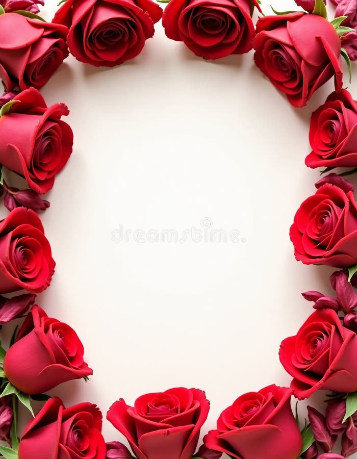 A Stunning Arrangement of Red Roses Creates a Beautiful Border ...