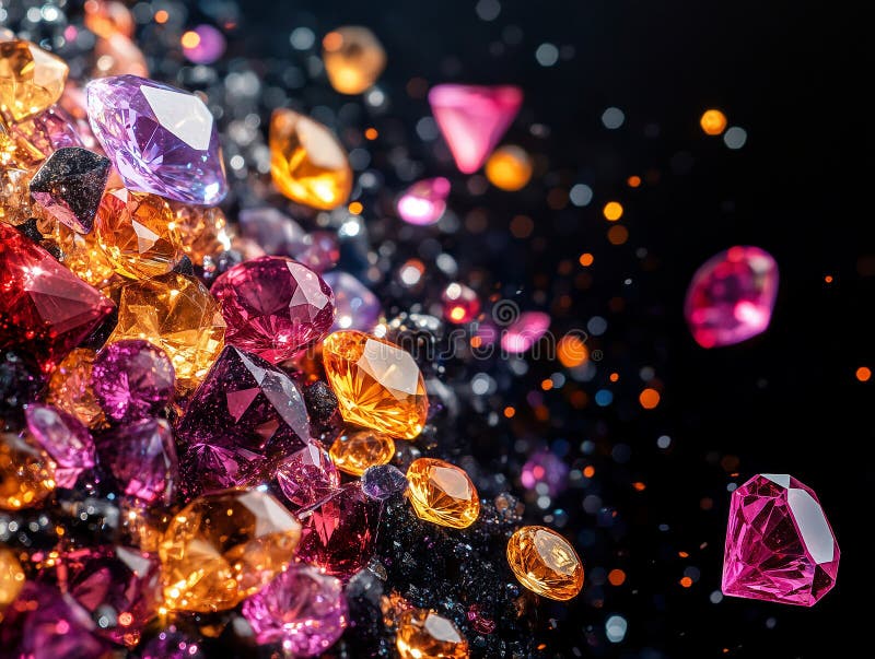 A Stunning Array of Brilliantly Cut Diamonds and Other Gems, Scattered ...