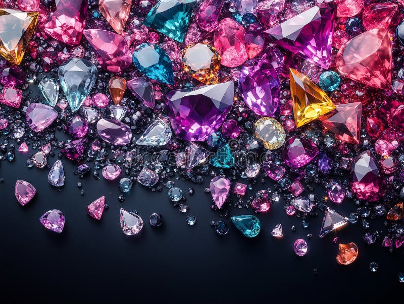 A Stunning Array of Brilliantly Cut Diamonds and Other Gems, Scattered ...