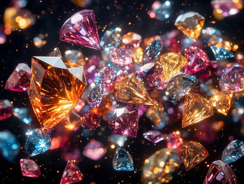A Stunning Array of Brilliantly Cut Diamonds and Other Gems, Scattered ...