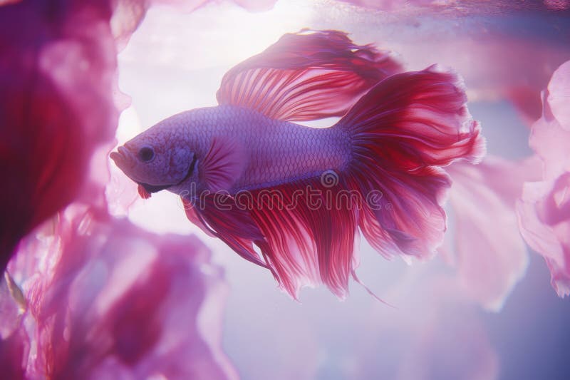 A Stunning Array of Colorful Betta Fish Swim Gracefully within an ...