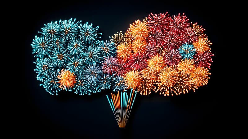 A Stunning Array of Colorful Fireworks Exploding in a Night Sky of ...