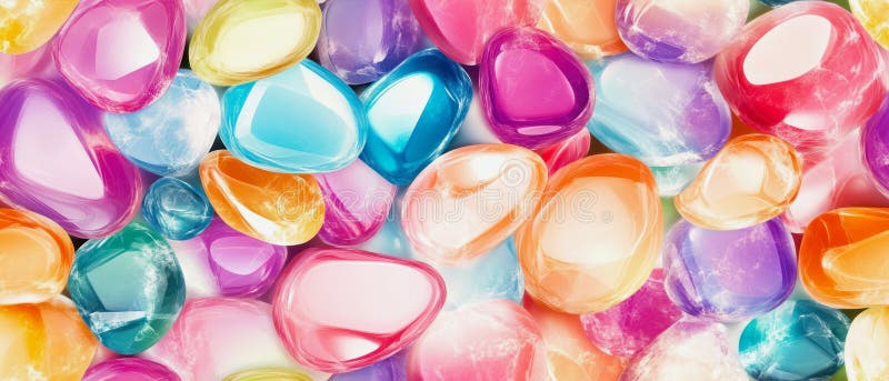 Vibrant Collection of Colorful Gemstones on a Textured Background Stock ...