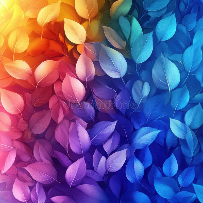 Gradient Leaf Wallpaper with Vibrant Colors in a Nature-inspired Design ...