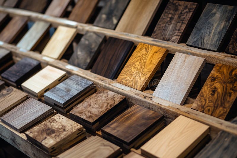 Variety of Decorative Wood Samples Stock Illustration - Illustration of ...