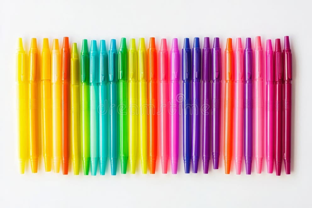 A Stunning Array of Gel Pens and Markers is Arranged in a Rainbow ...