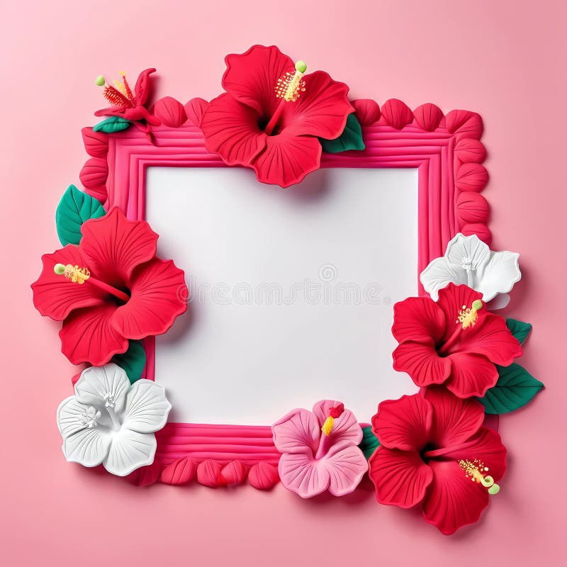 A Stunning Array of Hibiscus Flowers Adorns a Vibrant Pink Frame ...