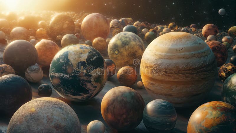 Exploring a Vibrant Galaxy Filled with Numerous Planets Against a ...