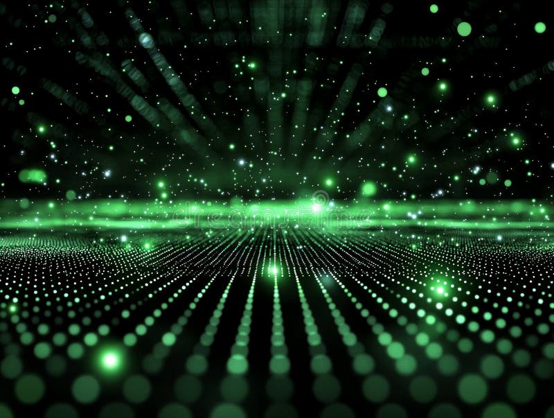 Stunning Array of Vibrant Green Particles Captivates the Viewer As they ...