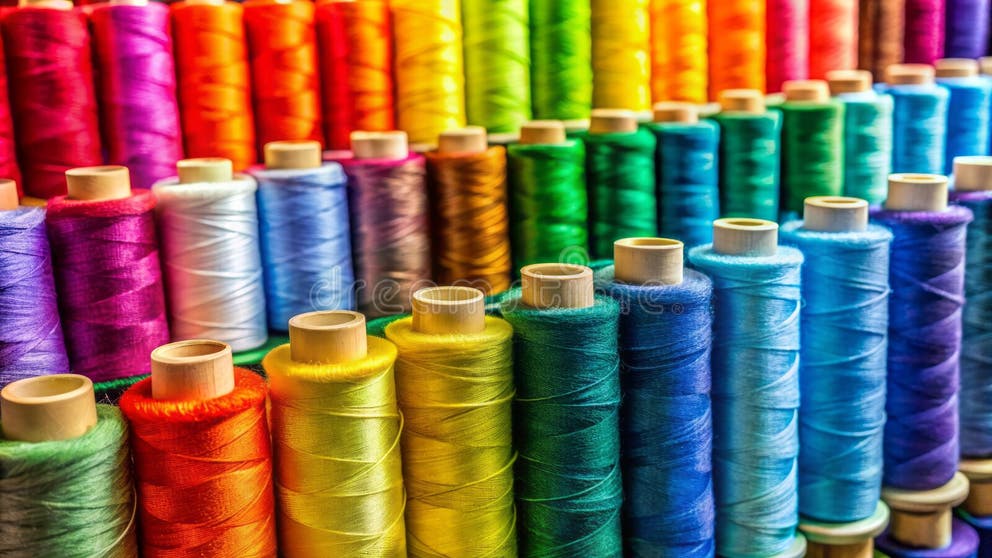 A Stunning Array of Vibrant Threads Diverse Colors Sizes and Textures ...