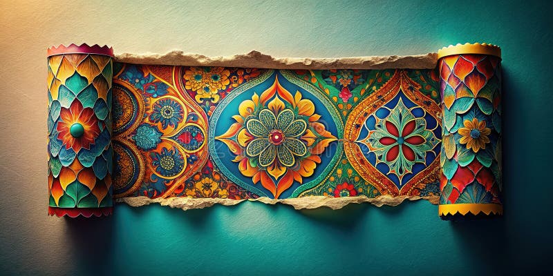 Stunning Art Deco Torn Paper Scroll a VintageInspired Design Element ...