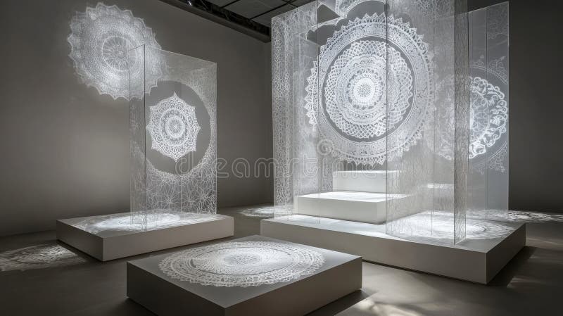 Stunning Art Installation Featuring Intricate Lace Patterns Projected ...