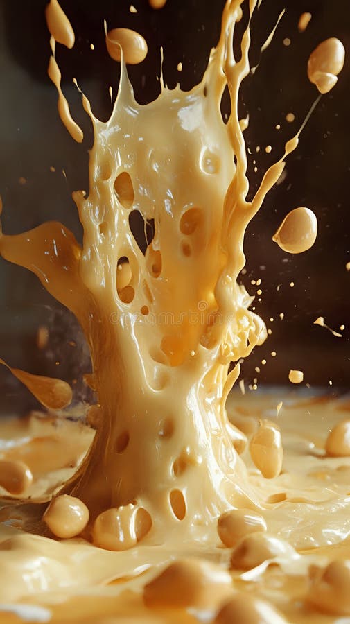 Artistic Capture of Cheese Splash Forming Abstract Patterns in the Air ...