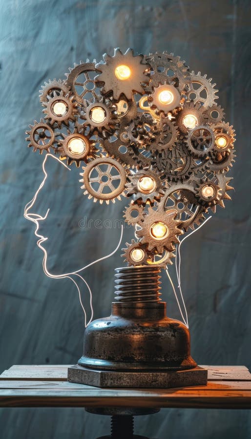 A Stunning Artistic Depiction of the Human Mind with Gears Symbolizing ...