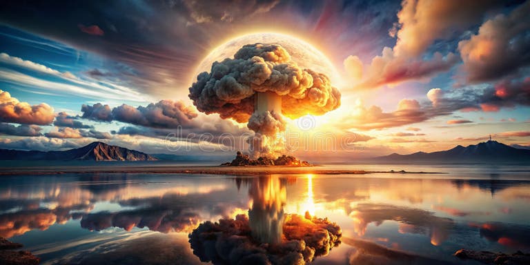 A Stunning Artistic Fusion Double Exposure Photography of a CGI Nuclear ...