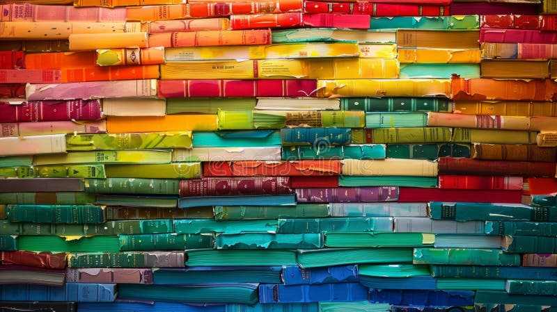 Colorful Stacked Books Create a Vibrant Image. the Arrangement ...