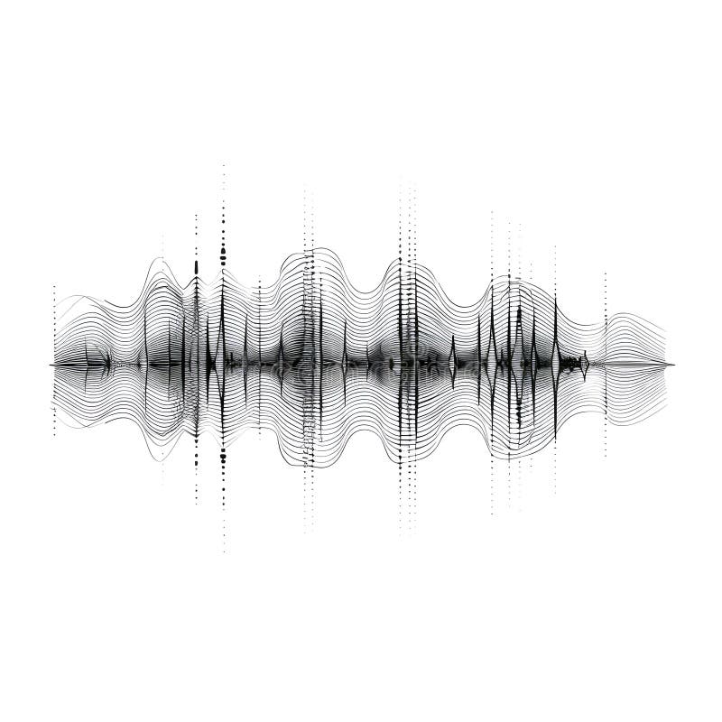 Black Ink Waveform Art for Modern Interior with Monochrome Pattern ...