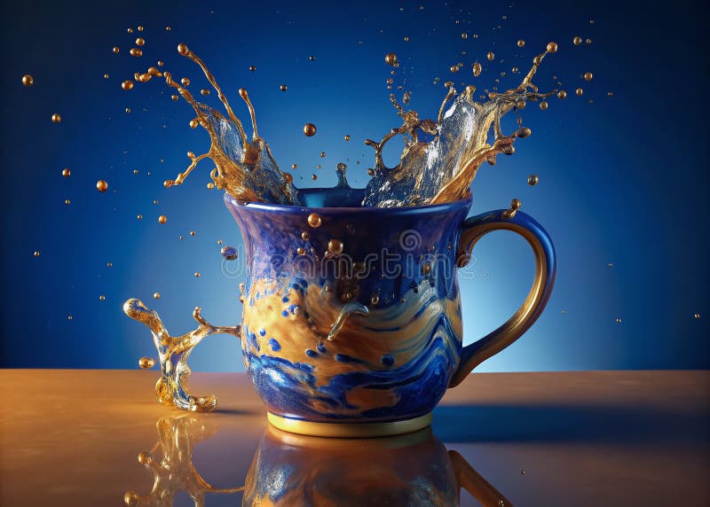 Stunning Asymmetrical Reflection of a Splashing Water Feature in a Deep ...