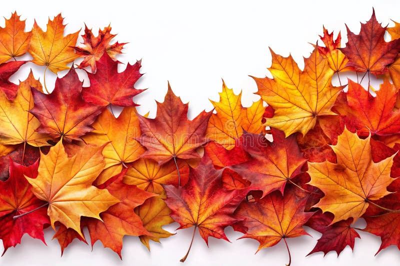 Stunning Autumn Maple Leaf Border Isolated Red and Orange Fall Foliage ...
