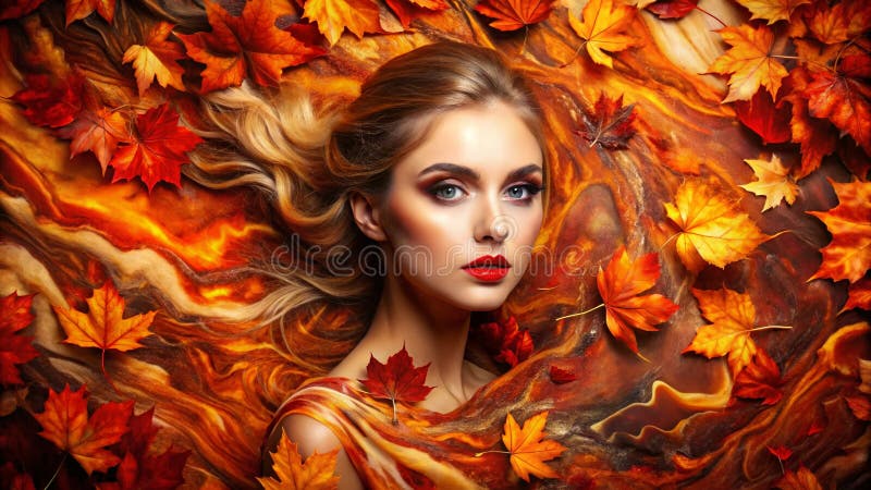 Stunning Autumn Portrait Photography Marble Texture and Fall Colors ...