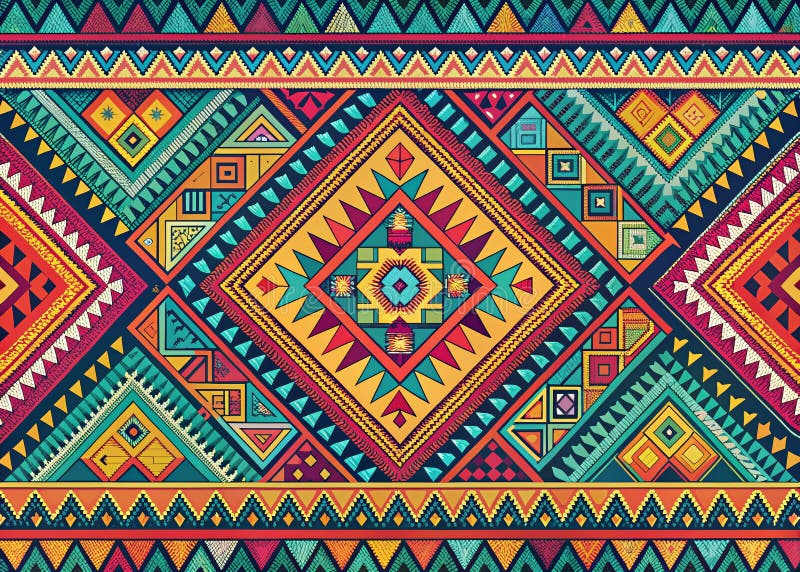 Stunning Aztec Geometric Pattern Background a Vibrant Design Perfect ...