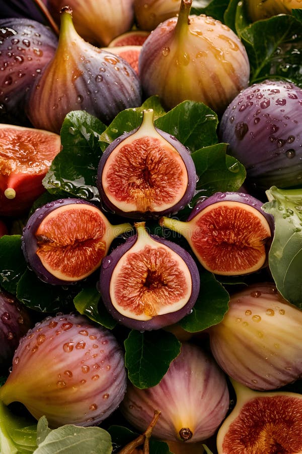 Stunning Background Image of Ripe Figs Fruit . Flat Lay. Digital ...
